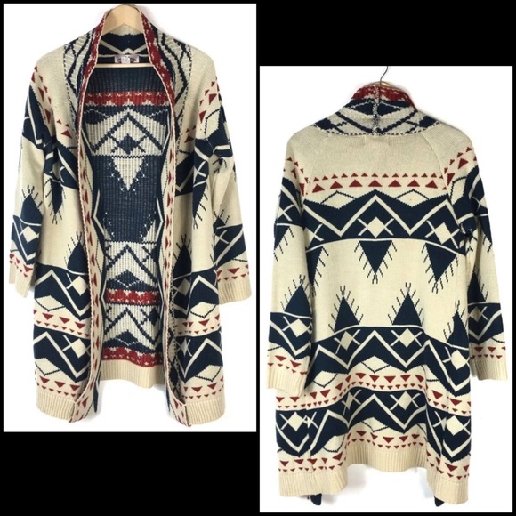 Anthropologie | Sweaters | Anthro Oliver By Escio Aztec Drape Cardigan ...